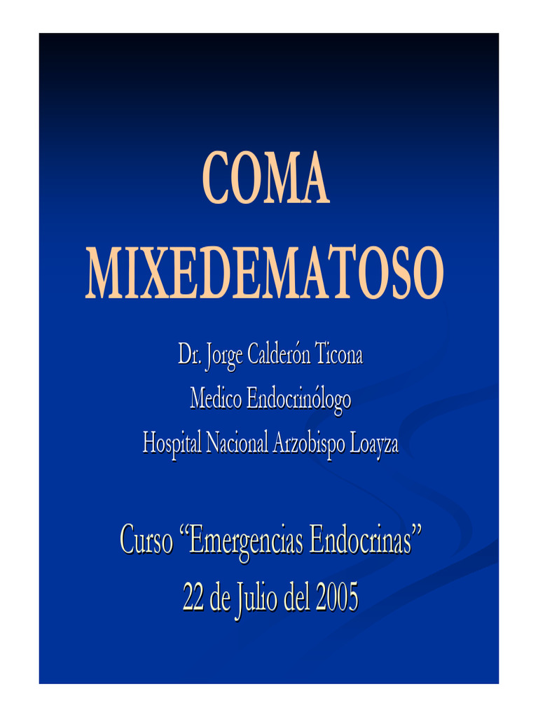 Coma Mixedematoso | PDF | Tiroides | Hipotiroidismo
