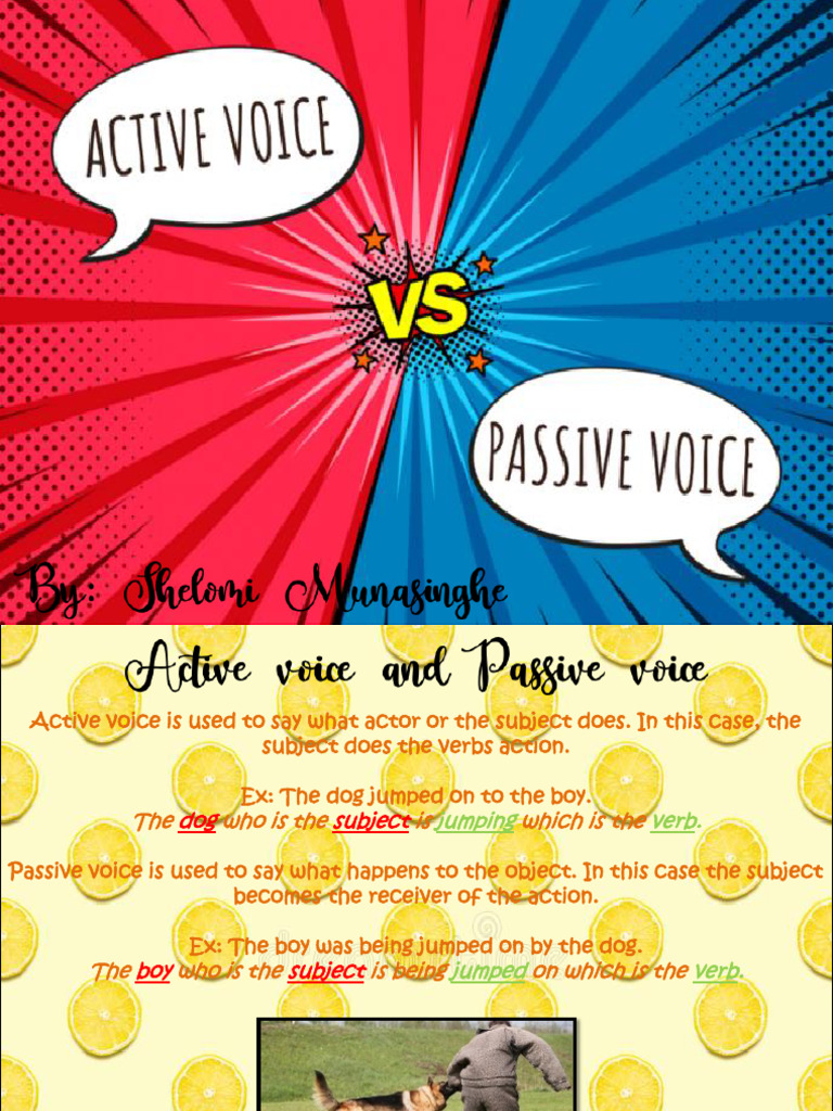 Active Voice and Passive Voice Presentation | PDF | Subject (Grammar ...