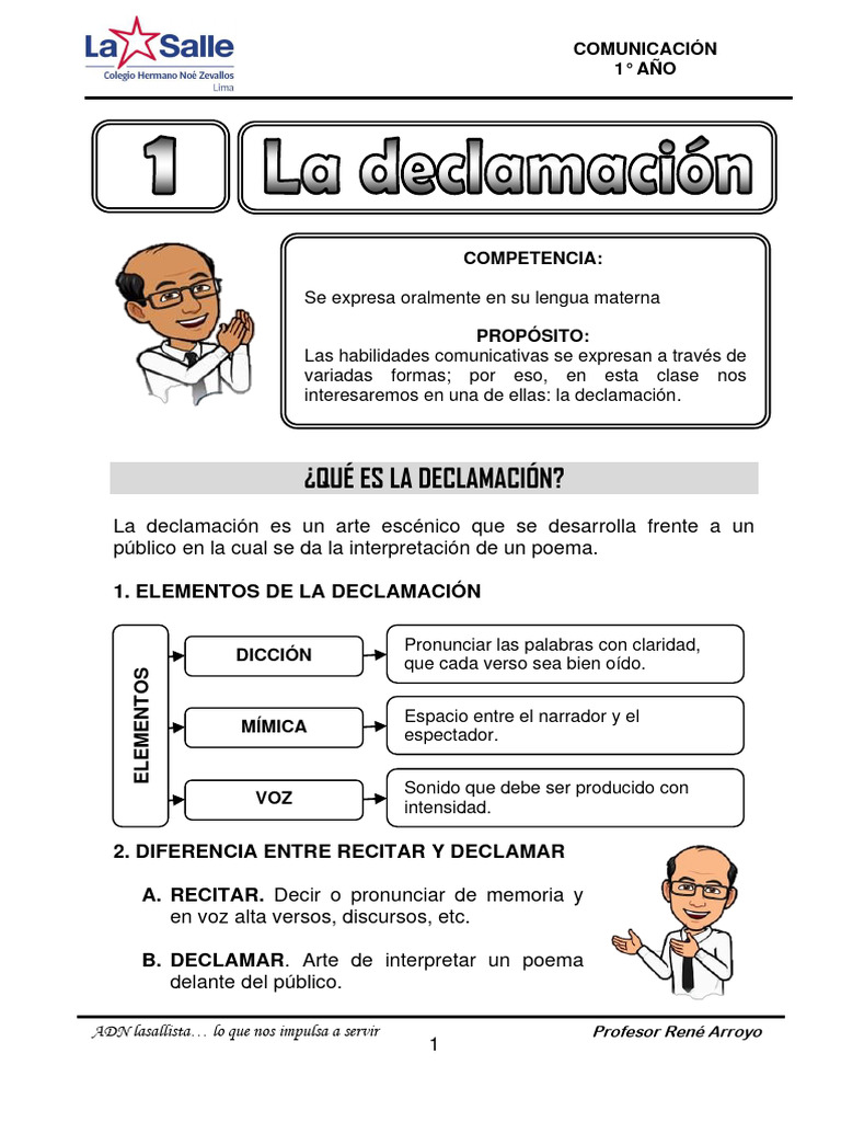 La Declamación - Ficha | PDF | Poesía