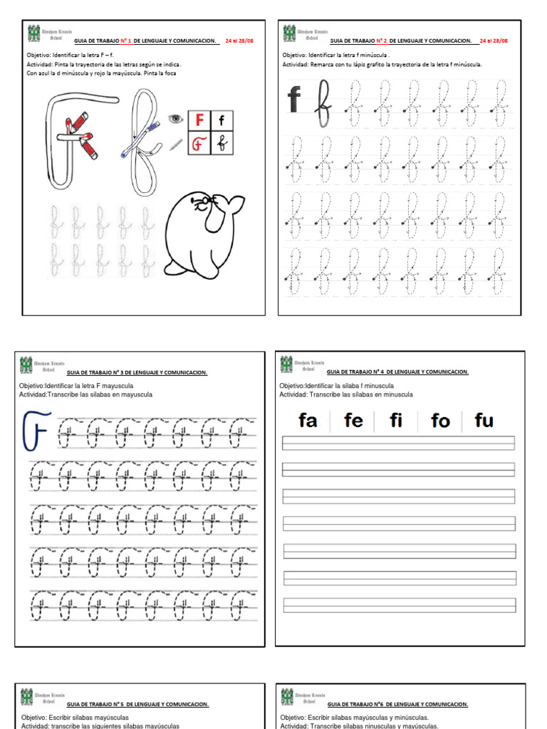 1° Lenguaje Consonante F | PDF | Caso de carta | Escritura