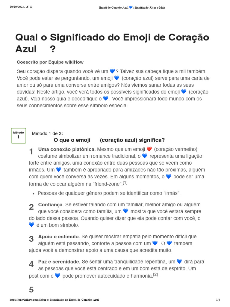 Emoji Do Coração Azul ? - Significado, Usos e Mais | PDF