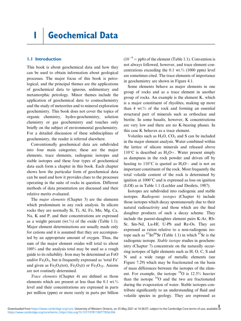 Geochemical Data Processes | PDF | Magma | Geochemistry