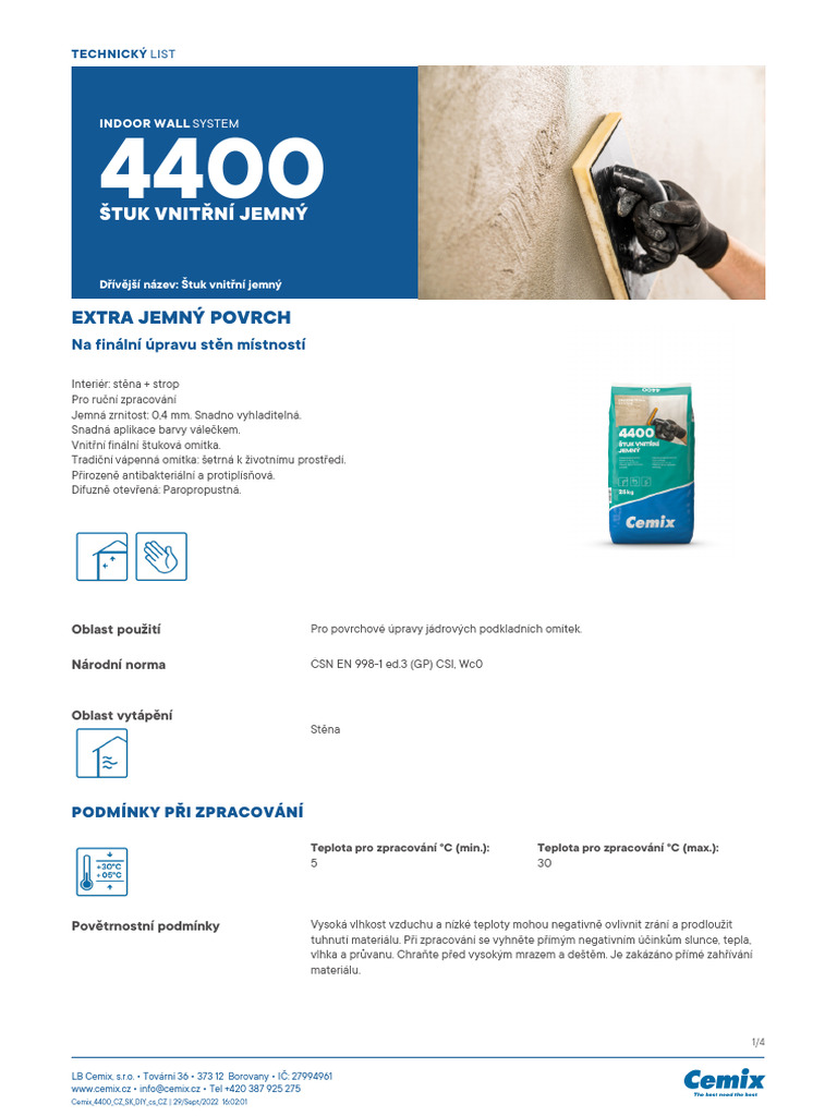 Cemix 4400 CZ SK Diy Cs cz2 | PDF