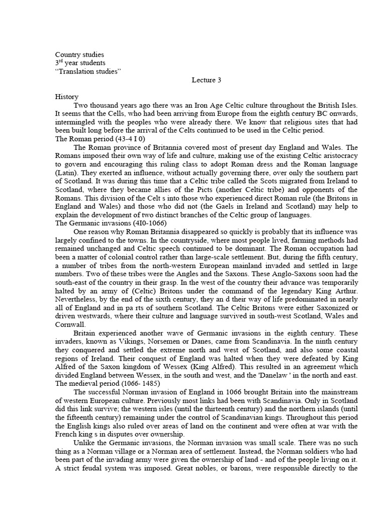 CS Lecture 3 | Download Free PDF | Celtic Britons | Celts