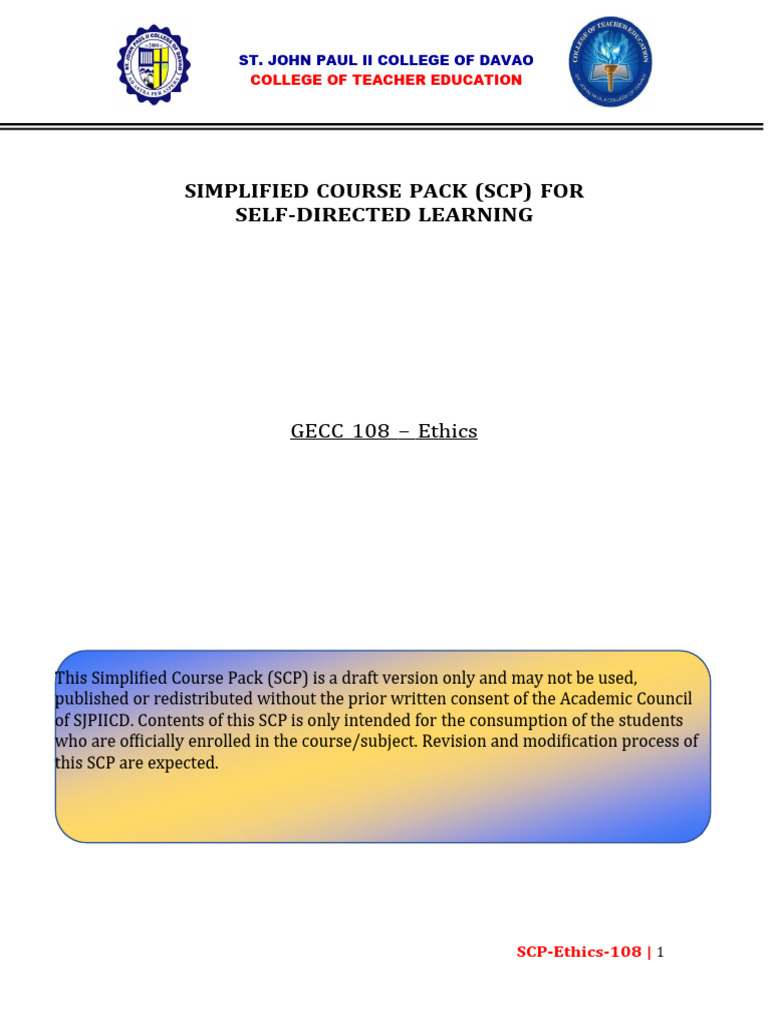 1ST SCP-GECC-108-Week-1 | PDF | Self-Improvement