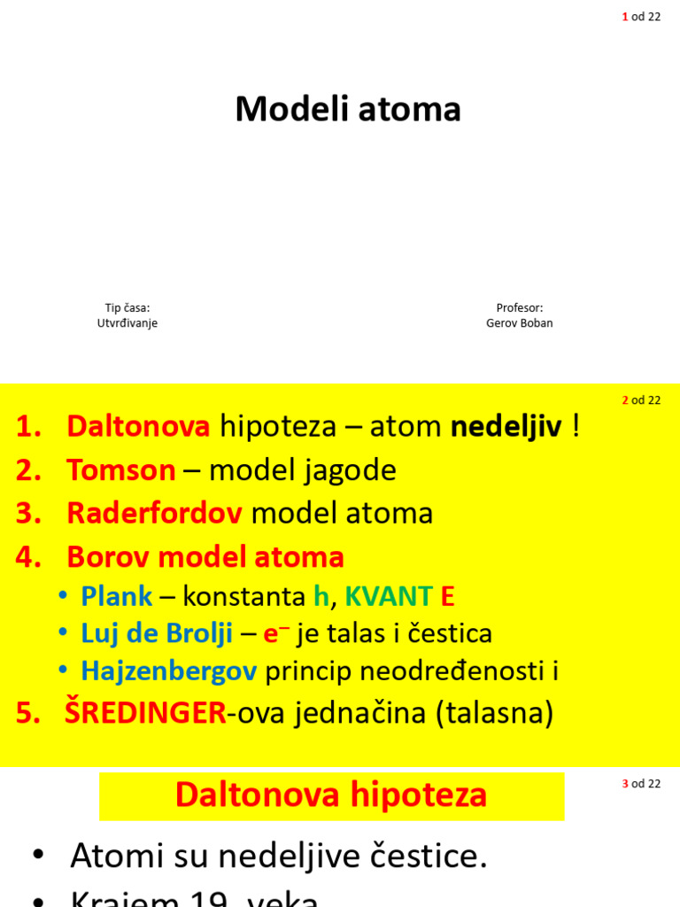 007 Modeli Atoma UTVRDJ | PDF
