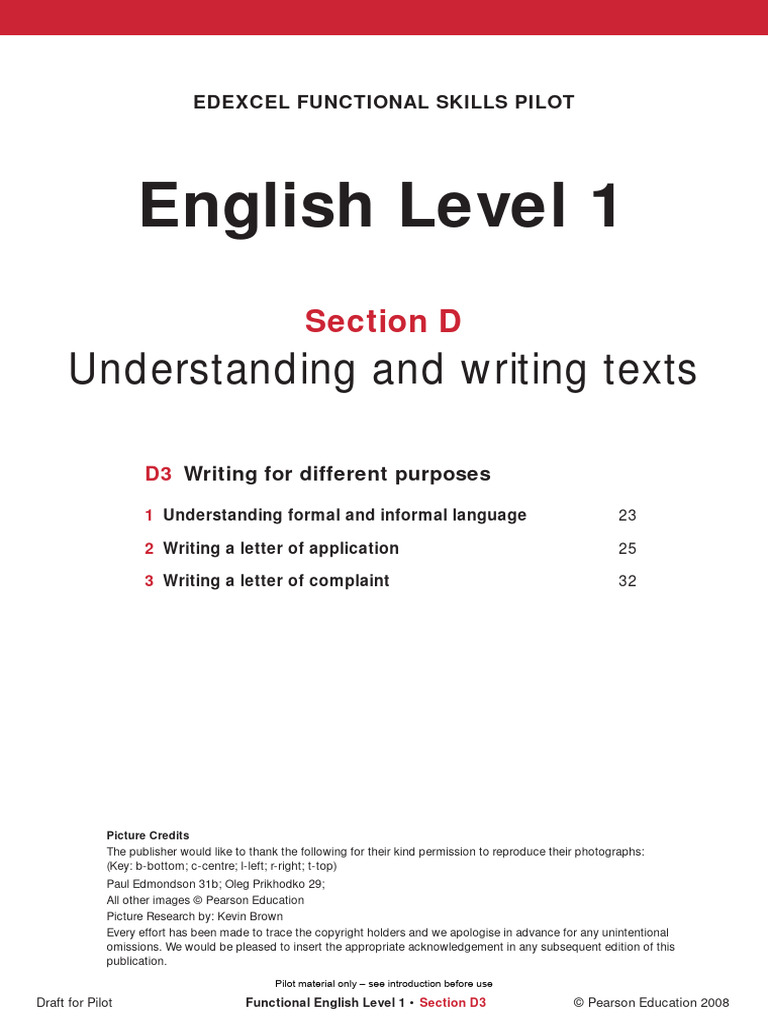 English L1 Section D3 Understanding and Writing Texts | PDF | Proofreading | Comma