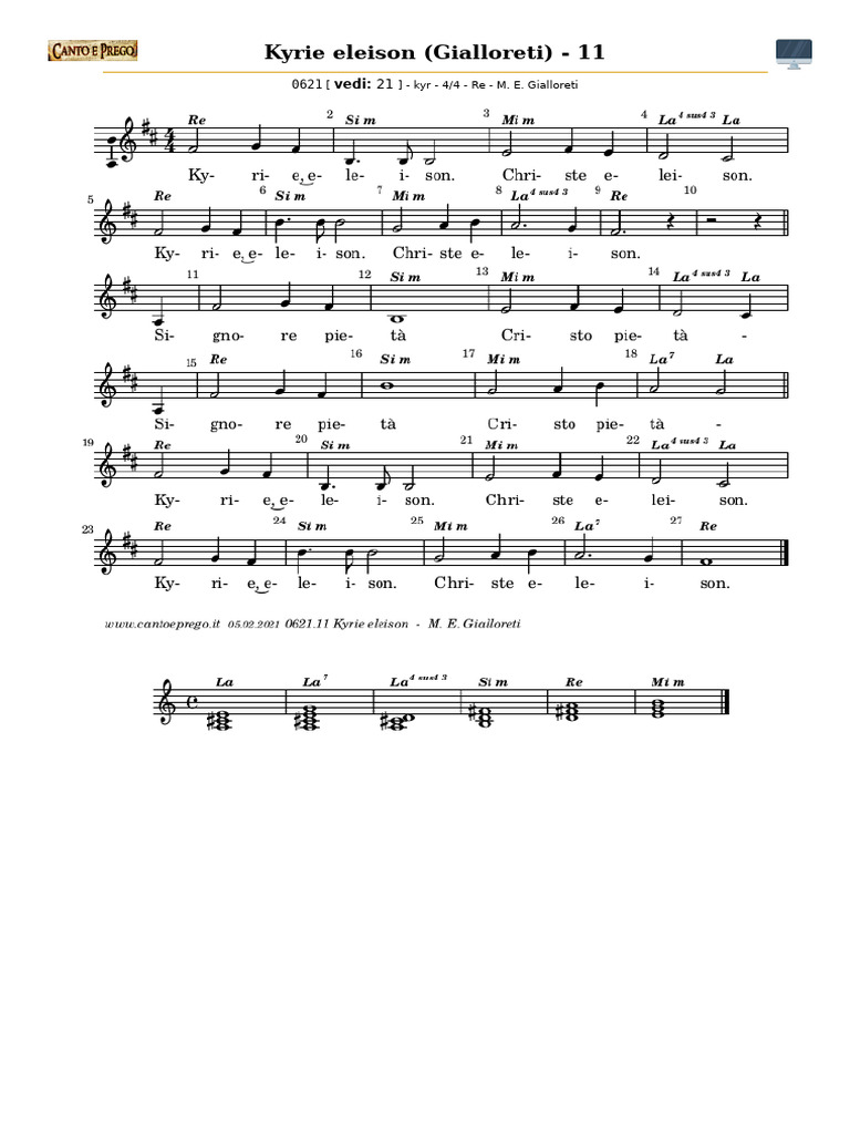 2 Kyrie Eleison Gialloreti | PDF