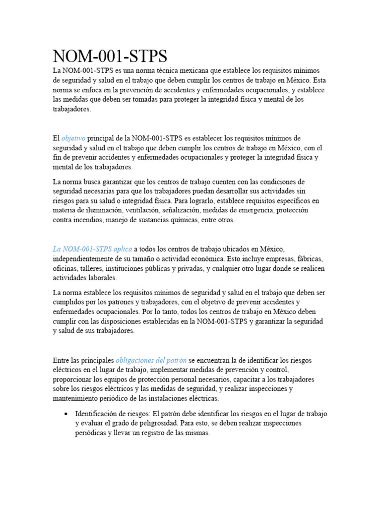 Las NOM S | PDF | Seguridad y salud ocupacional | Valores