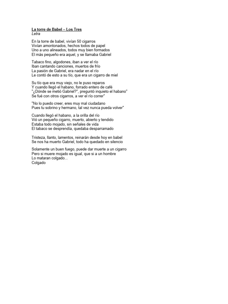 Torre de Babel - Letra | PDF