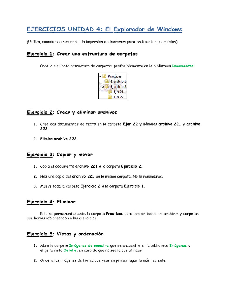 Ejercicio Creacion de Carpeta | PDF
