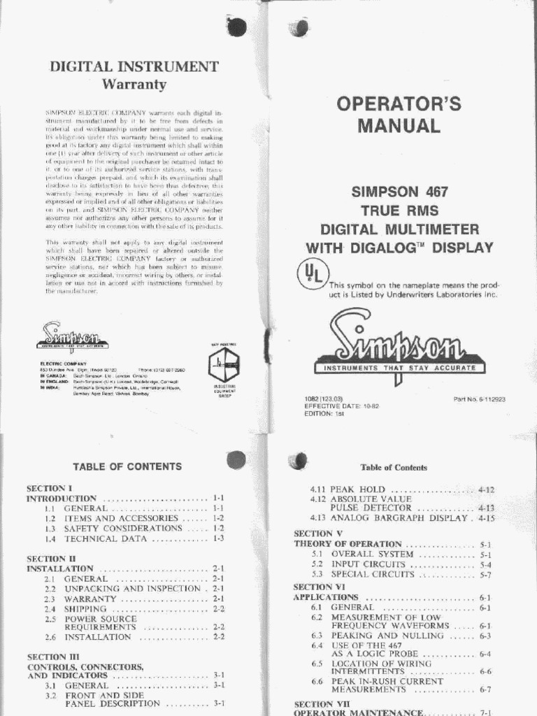 Simpson 467 Service, User ID6444 | PDF