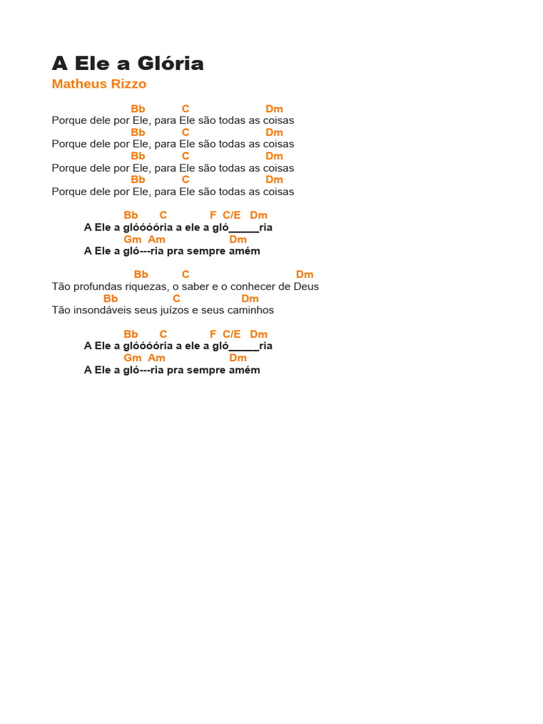 A Ele Glória - Matheus Rizzo | PDF
