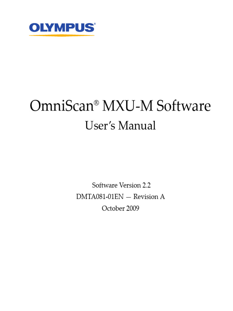Dmta081 01en A Omniscan Mxu M v22 User (En) | PDF | Menu (Computing) | Software