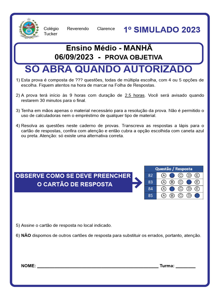 CAPa Oficial Simulado - Manhã | PDF