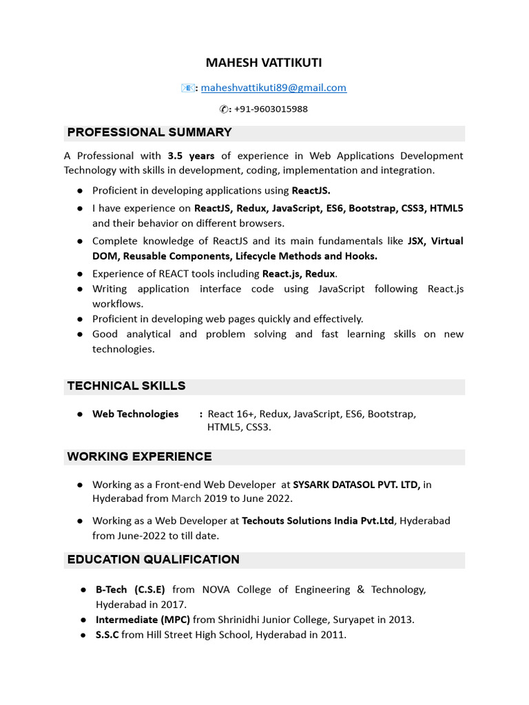 Mahesh's Resume | PDF | Internet | Cyberspace