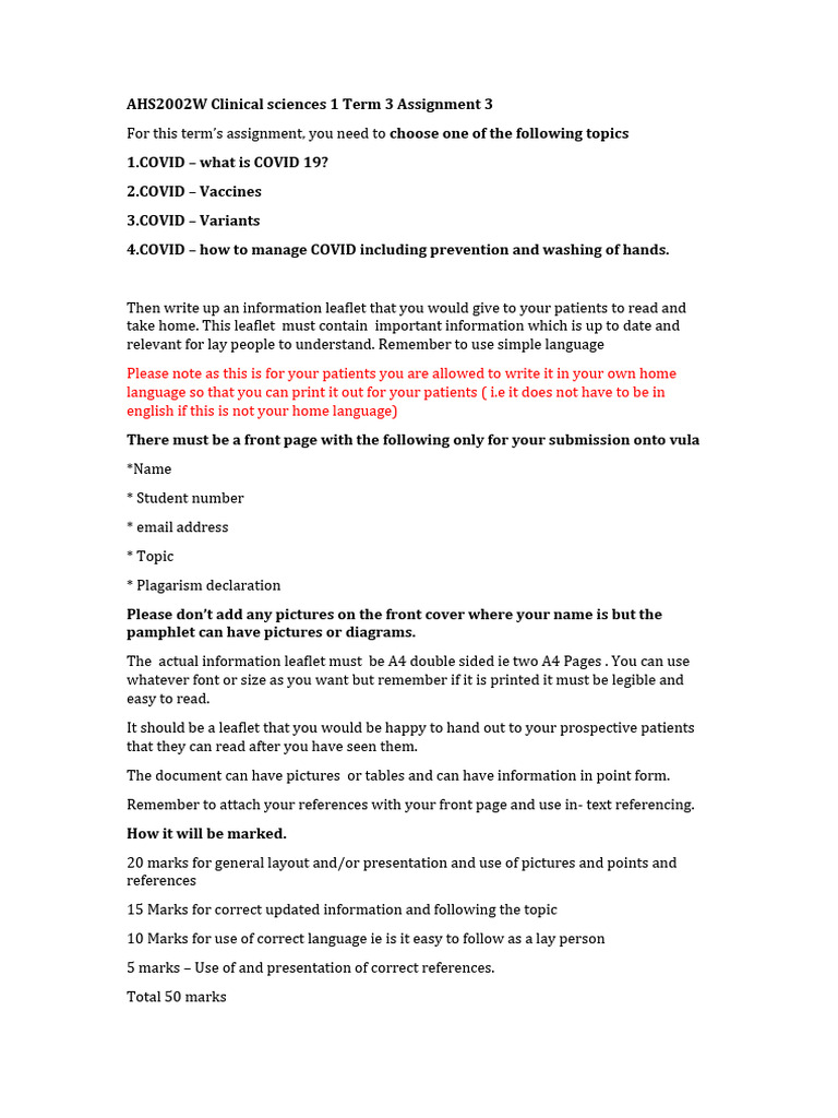AHS2002W Assignment 1 2022 | PDF