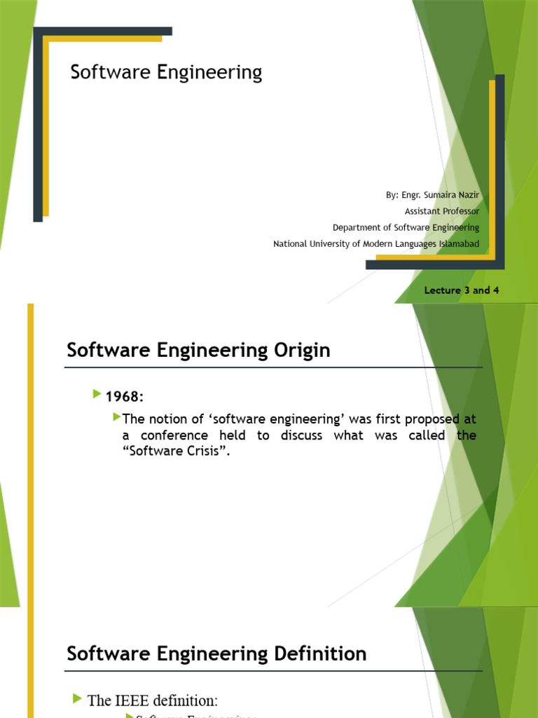 Lecture 3 and 4 Software Engineering | PDF