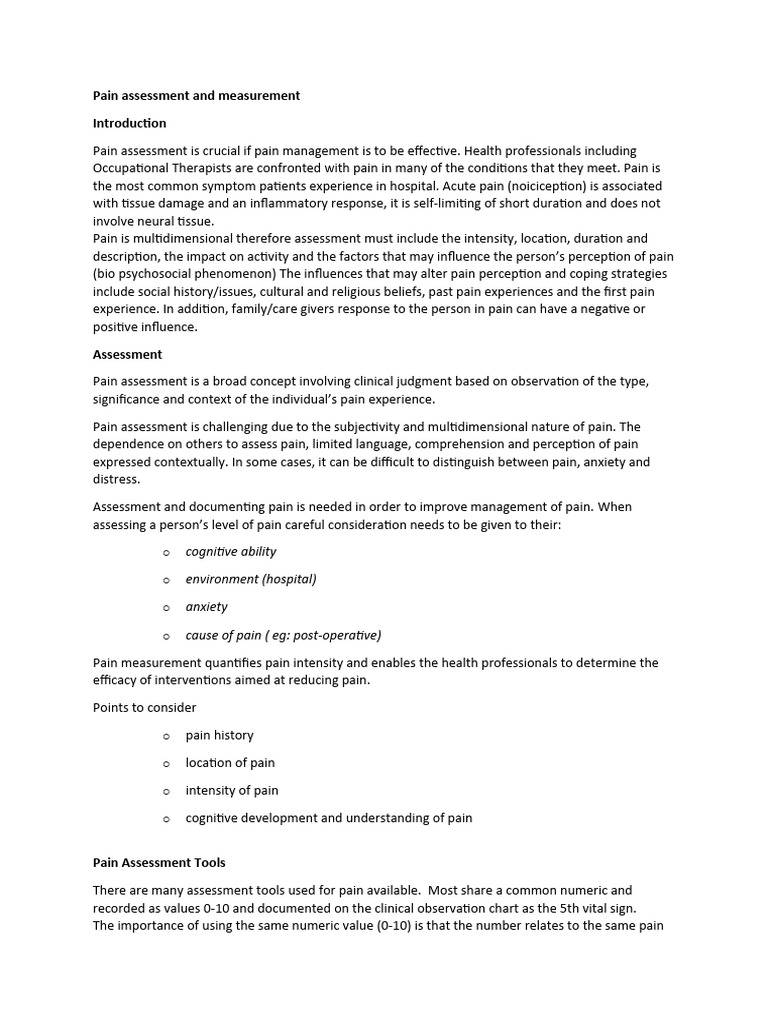 Pain Assessment Tools AHS2043W Hand Function | PDF