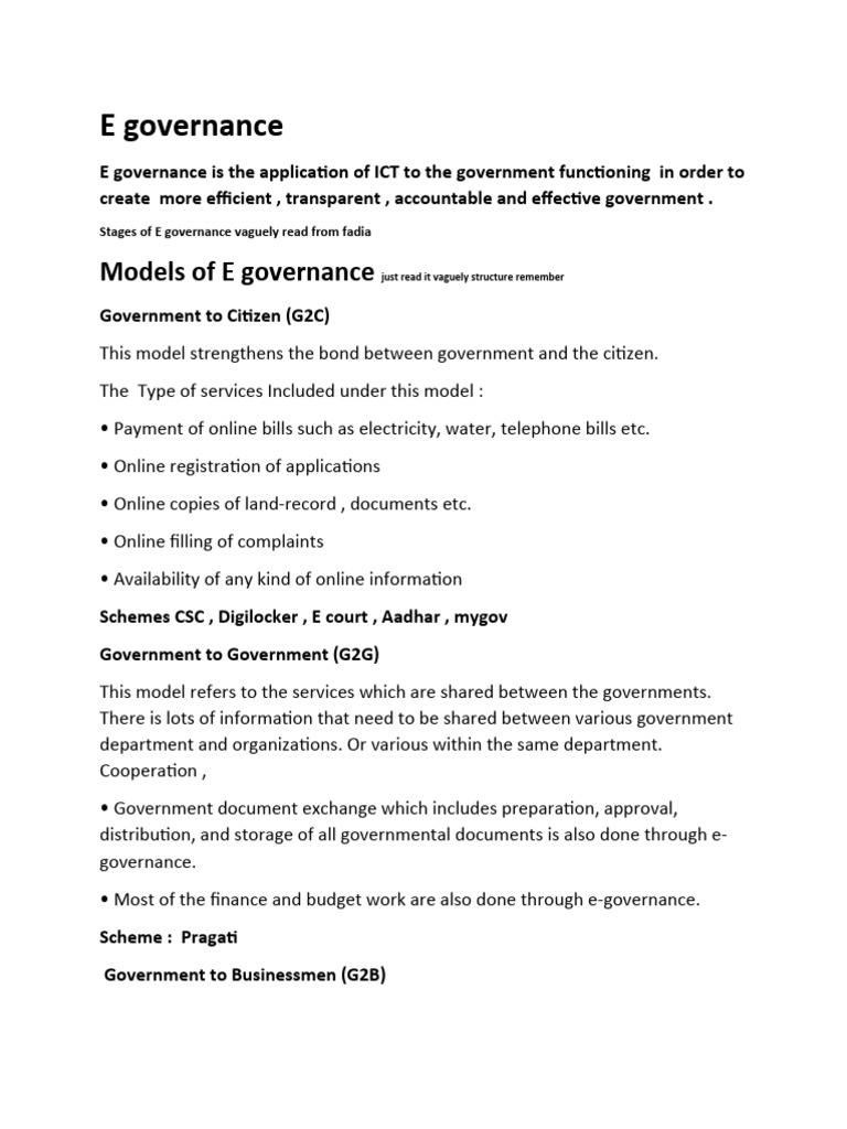 E Governance | PDF