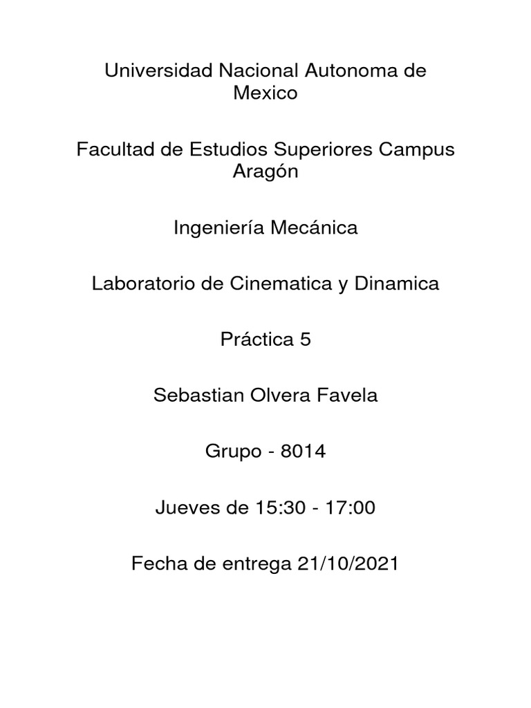 Practica 5 Cinematica y Dinamica | PDF