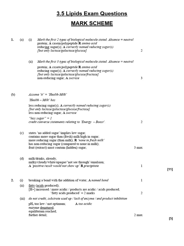 3.5 Exam Questions Mark Scheme | PDF