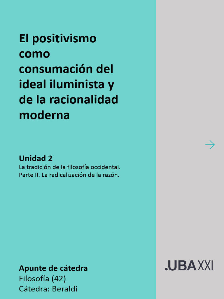 Unidad 2. Parte II. El Positivismo Como Consumación Del Ideal Iluminista - Editable 27-02-23 ...