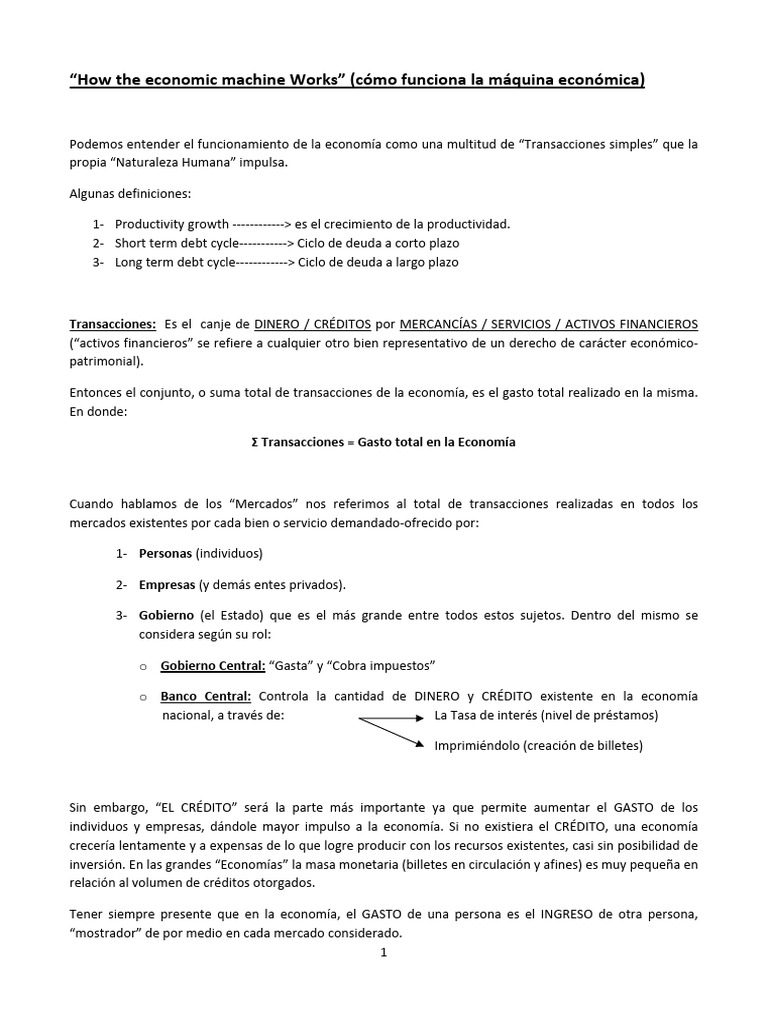 How The Economic Machine Works - Resumen | PDF