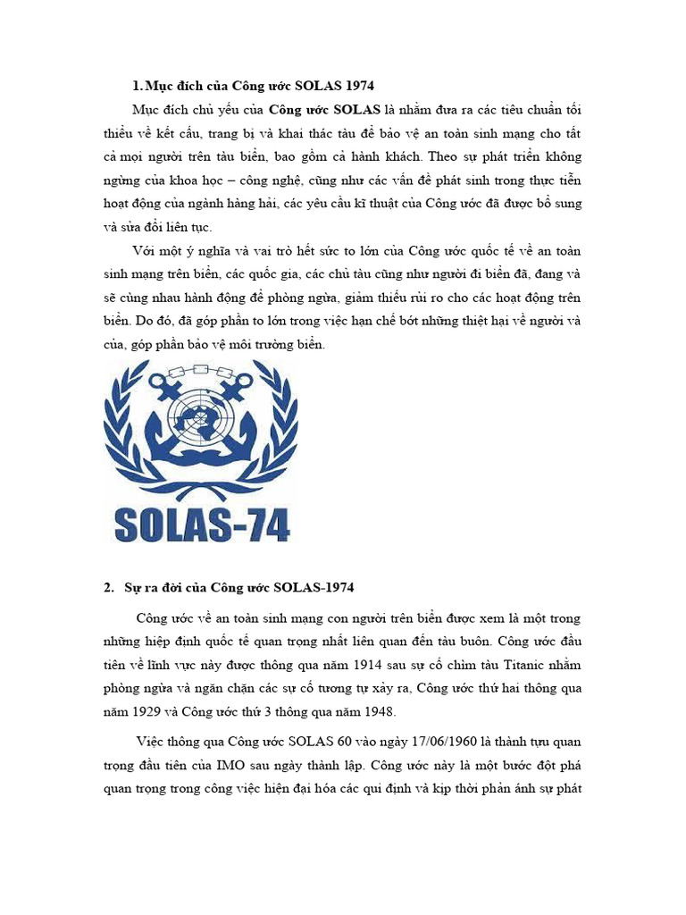 SOLAS-1974 1.1 | PDF