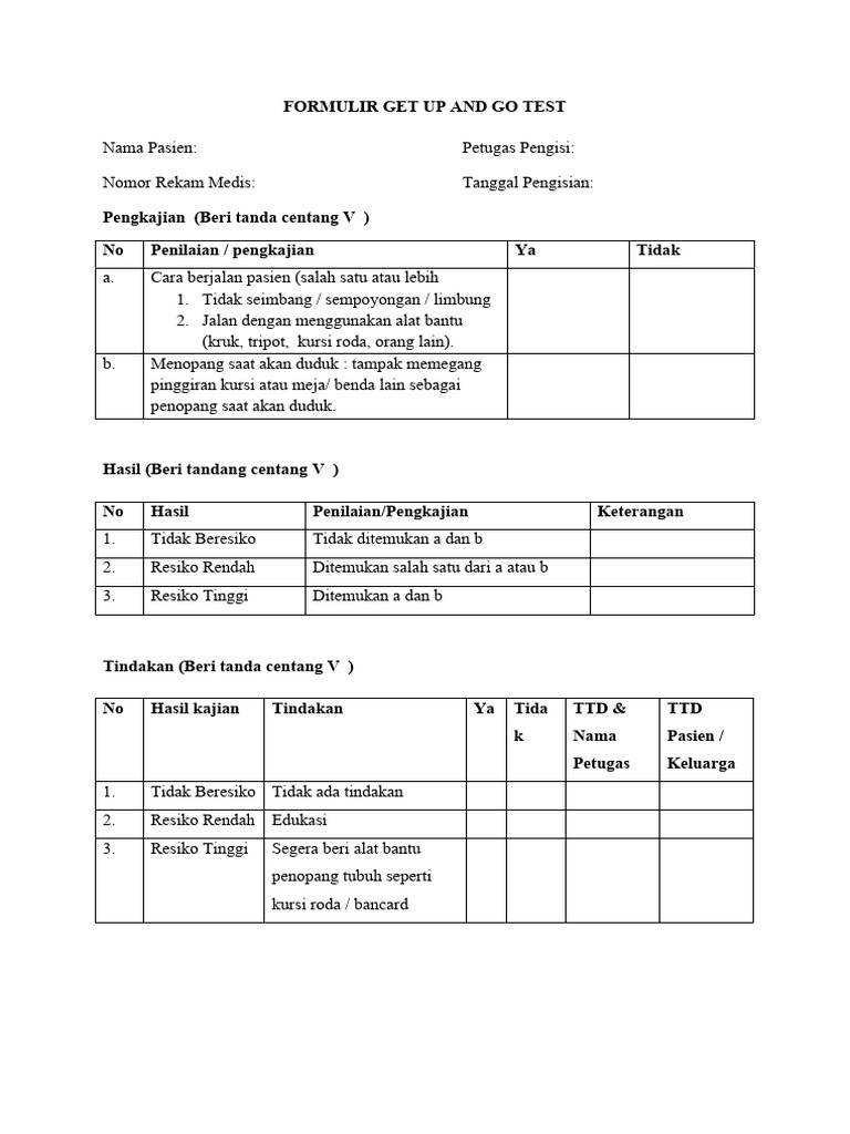 5.3.6.a Formulir Get Up and Go Test | PDF