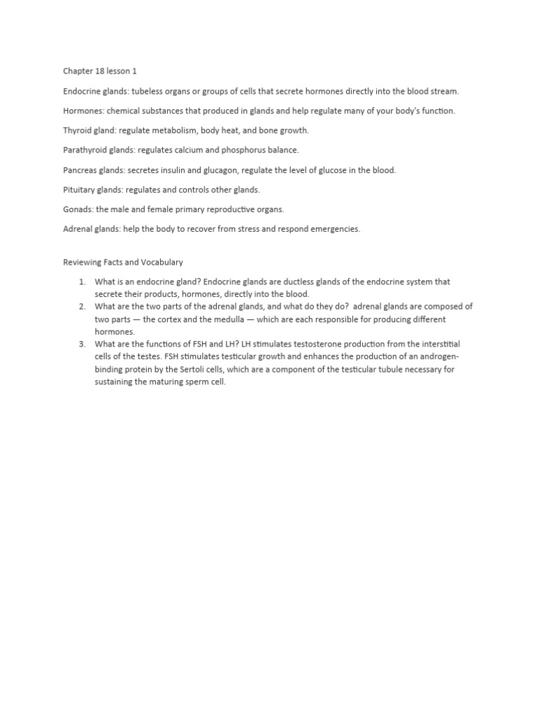 Chapter 18 Lesson 1 | PDF