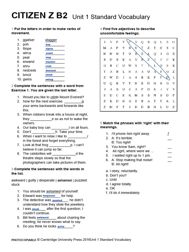 Vocabulary Unit 1 | PDF | Language Arts & Discipline