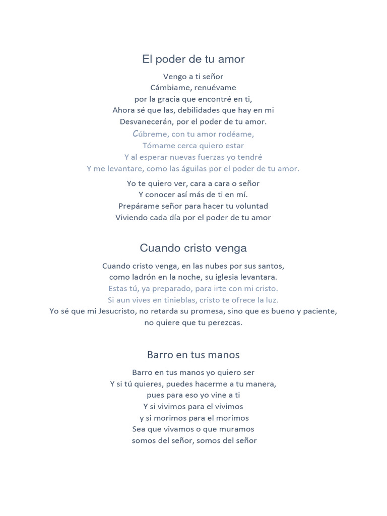 El Poder de Tu Amor 3 | PDF | Cristo (título) | Amor