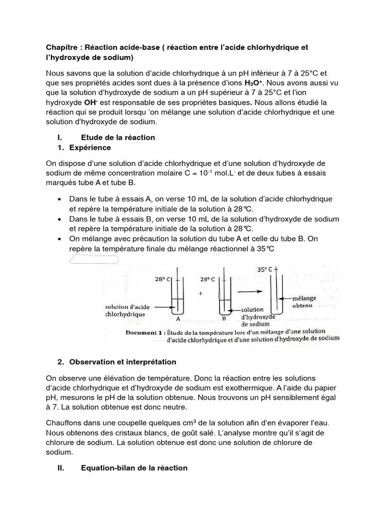Cours Acide Et Base Seconde | PDF