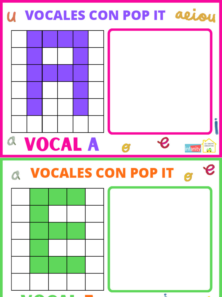 Vocales Con Pop It - Infanity & La Casita Educativa | PDF | Artes del ...