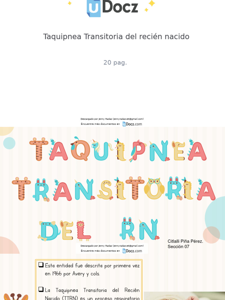 Taquipnea Transitoria Del Recien Nacido 238923 Downloable | PDF ...