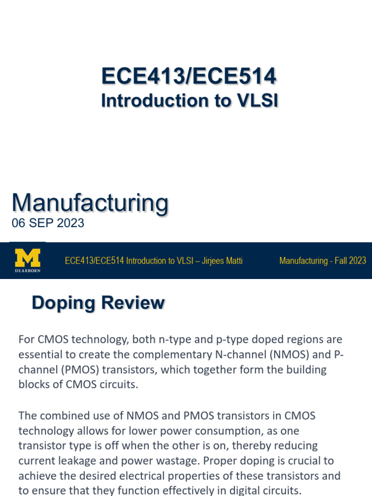 Lecture 2 VLSI Manufacturing 090623 | PDF