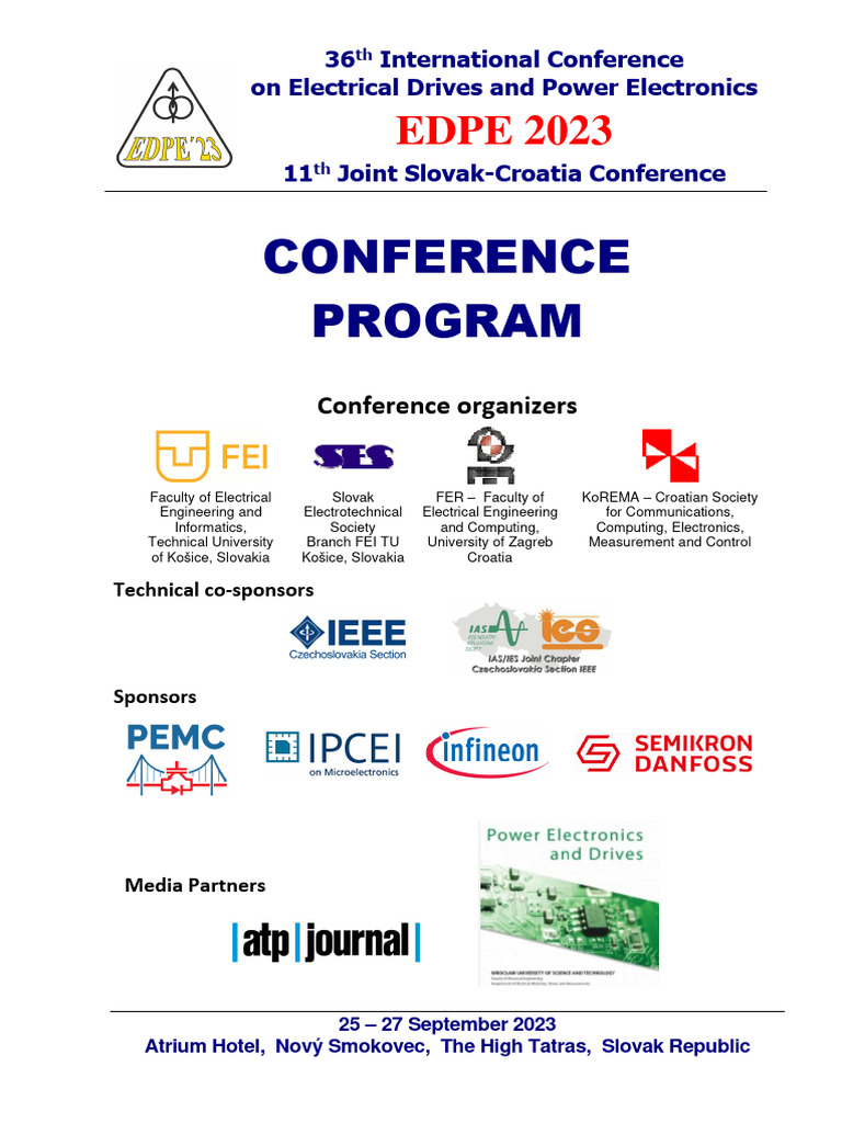 B1 EDPE2023 Program | PDF | Electric Motor | Power Electronics