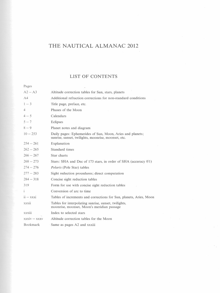 The Nautical Almanac Table 2012 | PDF