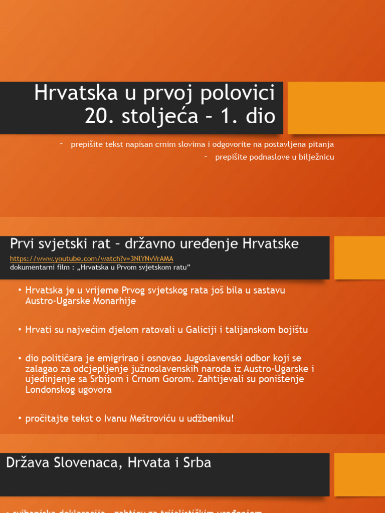 Hrvatska U Prvoj Polovici 20. Stoljeća | PDF
