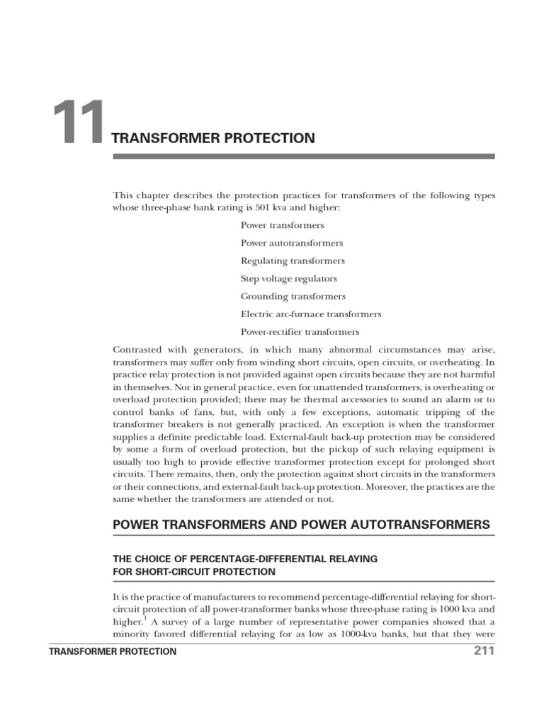 Transformer Protection | PDF | Transformer | Relay