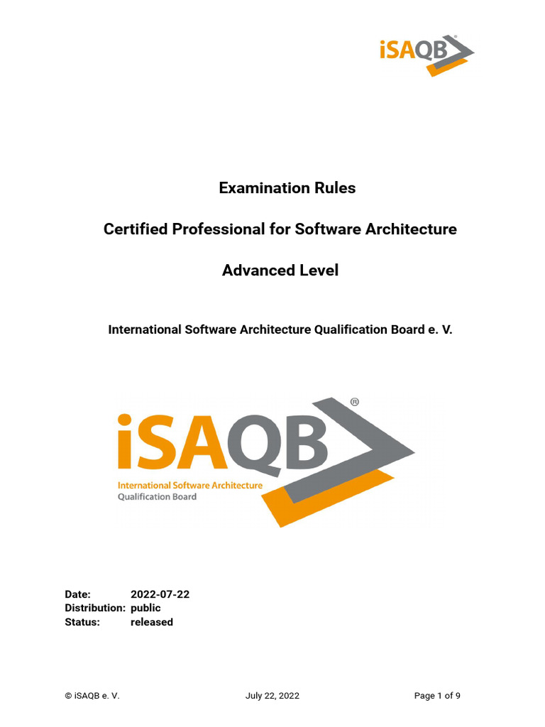 iSAQB CPSA Advanced Level Examination Rules EN 2022-07-22 | PDF ...