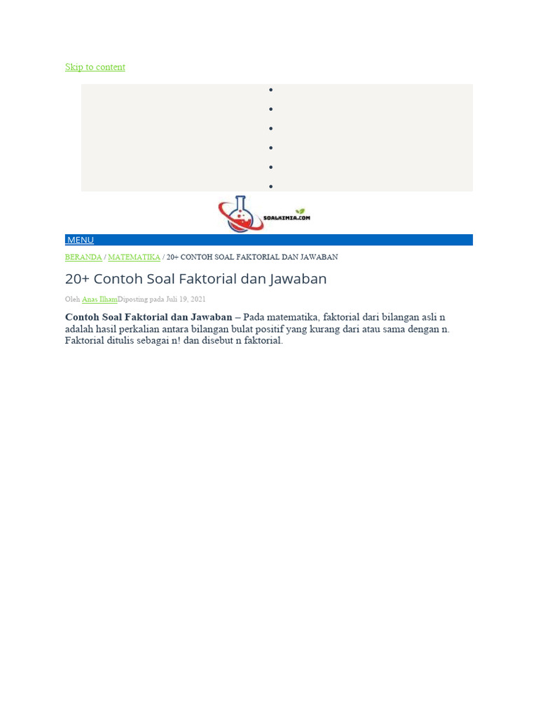 Notasi Faktorial | PDF