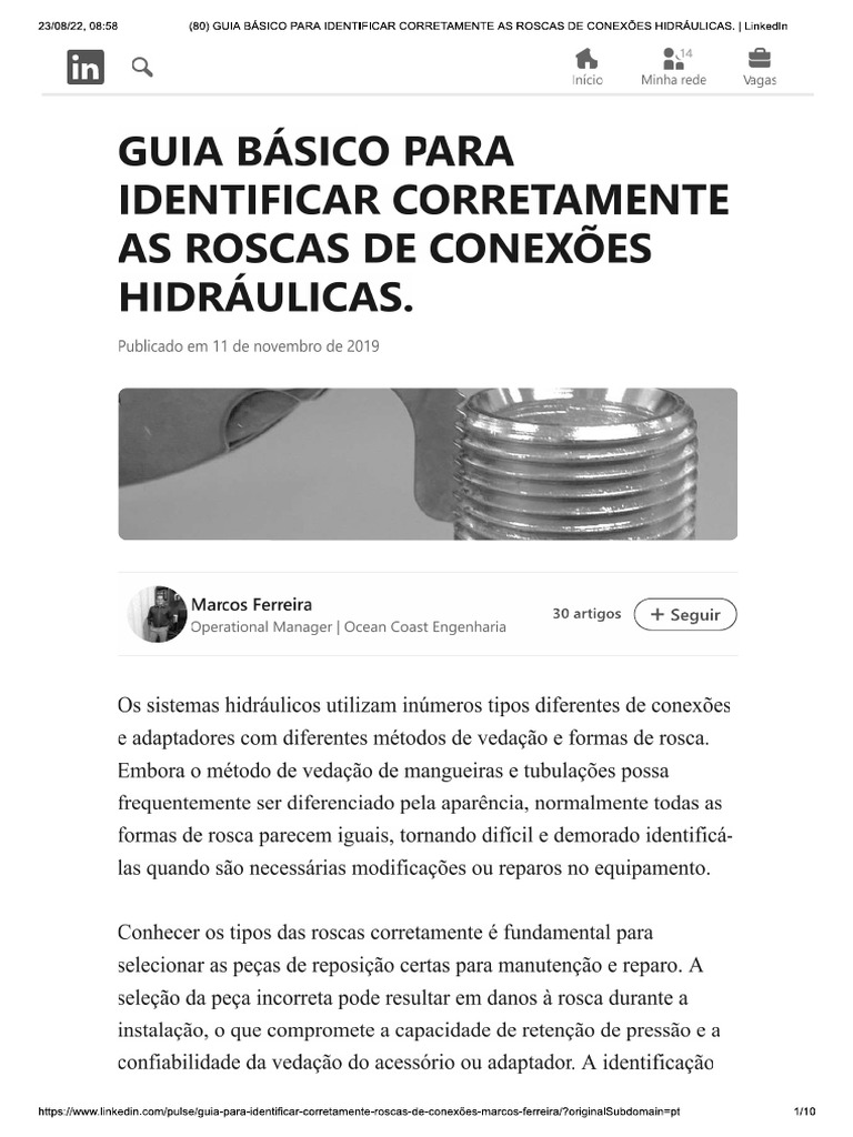 Como Identificar Roscas de Conexões | PDF