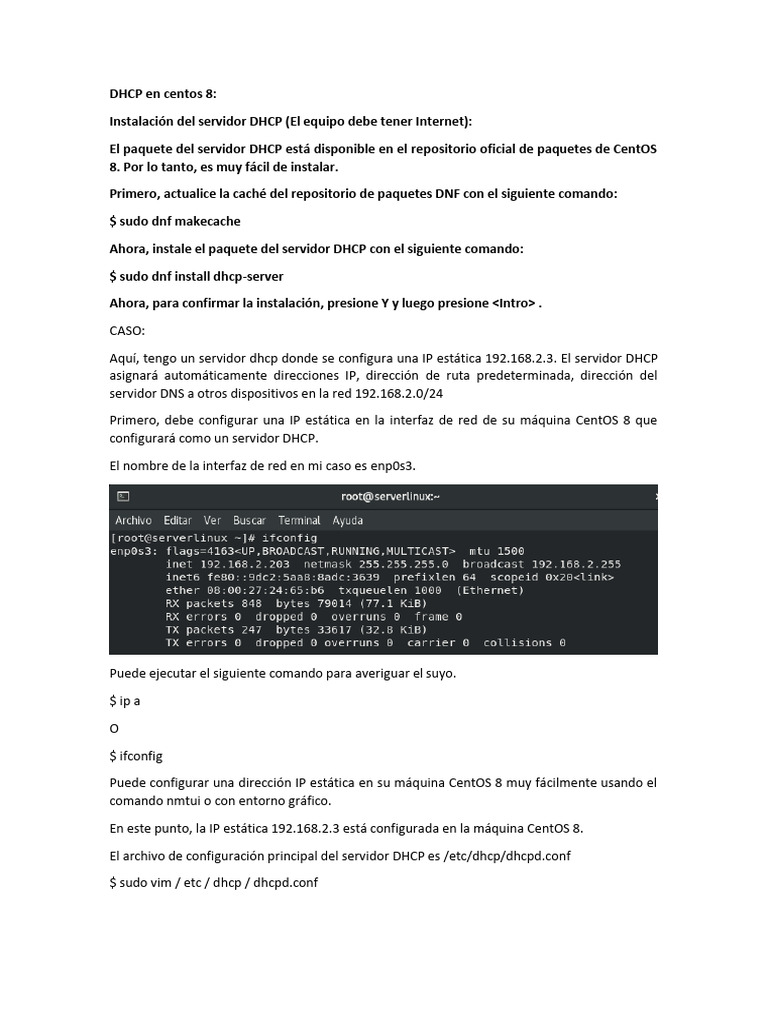 DHCP en Centos 8 | PDF