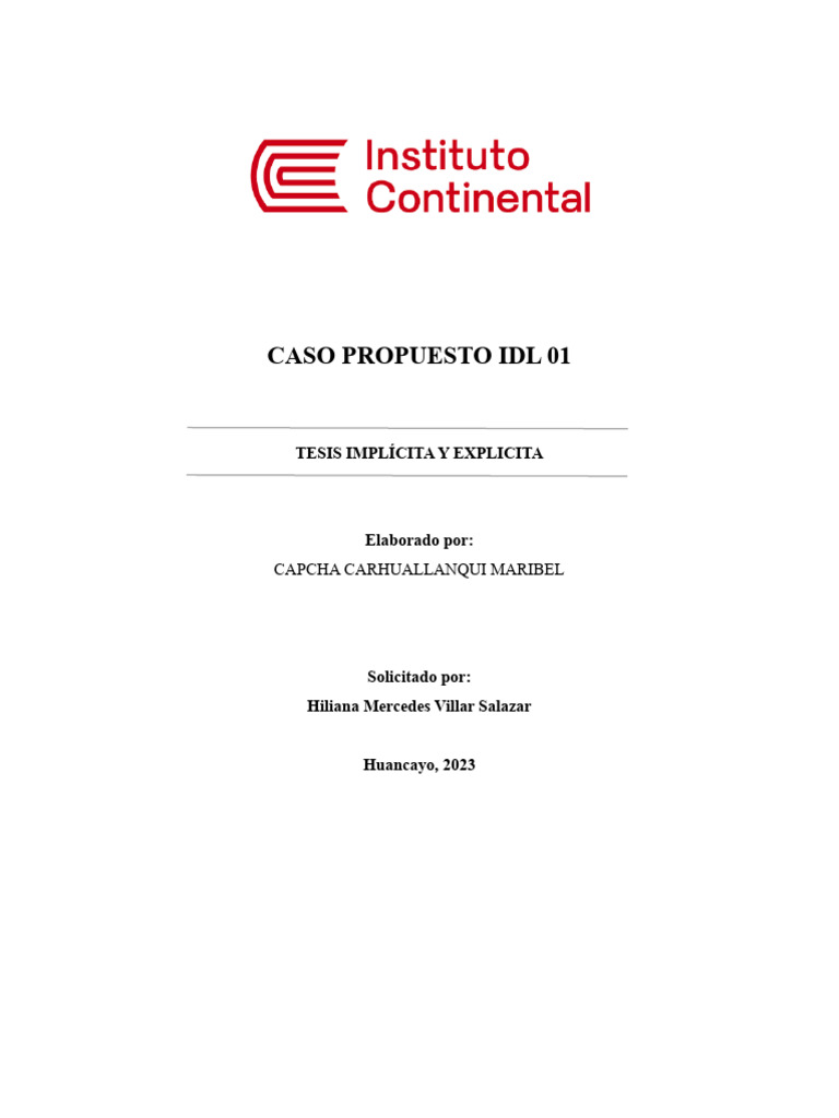 Tesis Implícita y Explícita | PDF