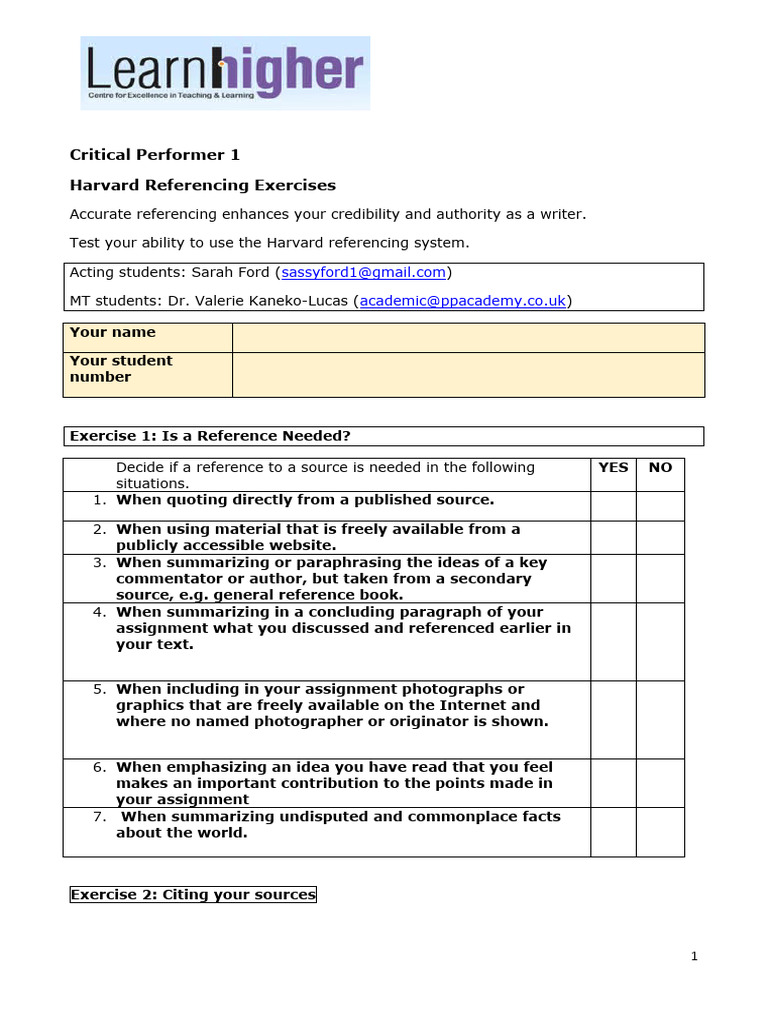 Harvard Ref Worksheet 2021 | PDF | Citation | Human Communication