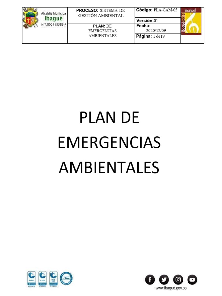 Plan de Emergencia Ambiental | PDF