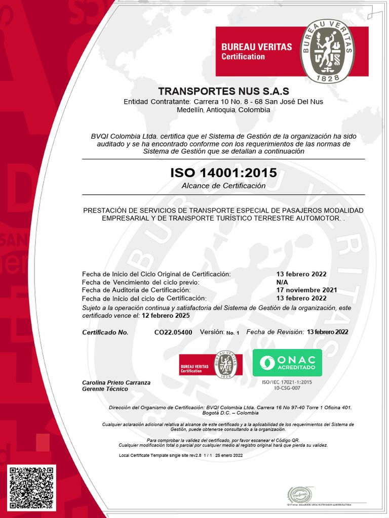 21. Certificados ISO 9001 2015- ISO 14001 2015- ISO 45001 2018 | PDF ...