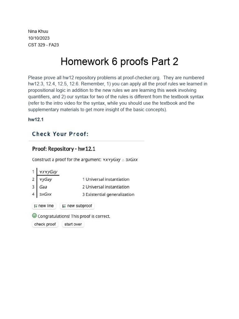 Logic Proofs for CST 329 Students | PDF